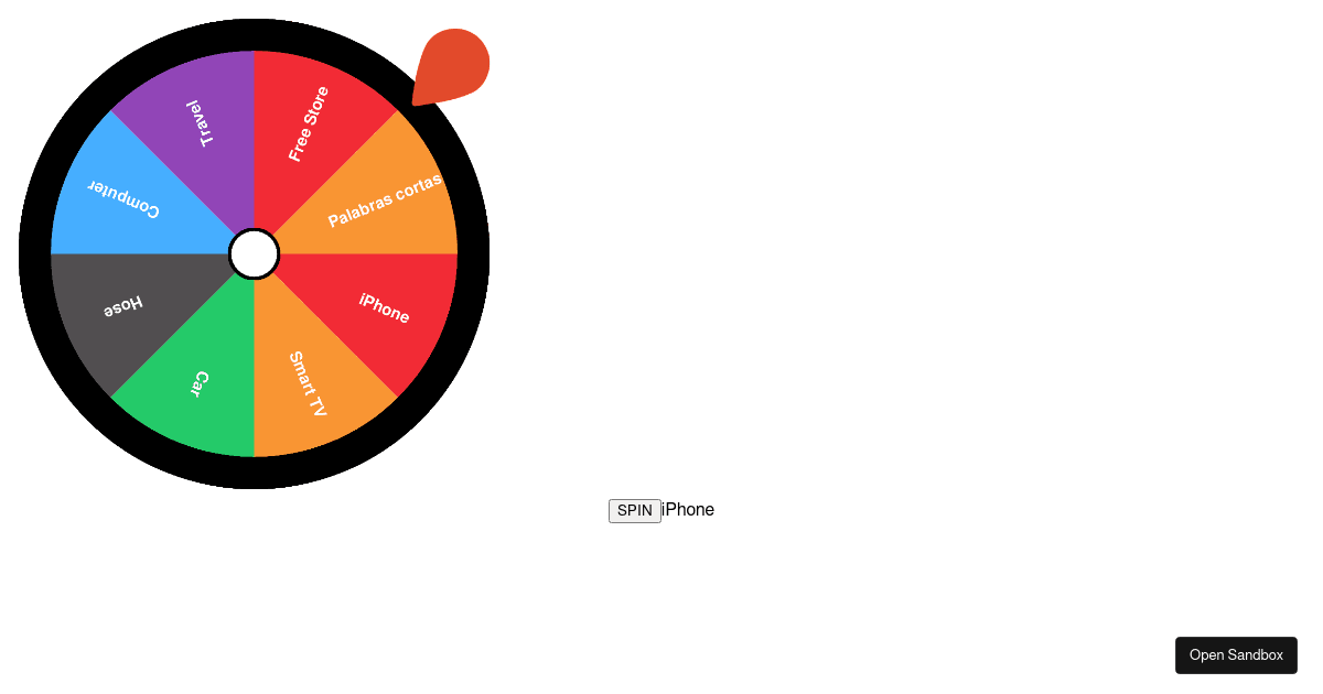 react-spin-wheel (forked) - Codesandbox