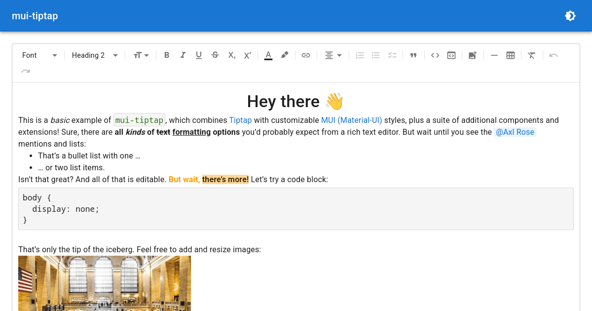 mui-tiptap demo - Codesandbox