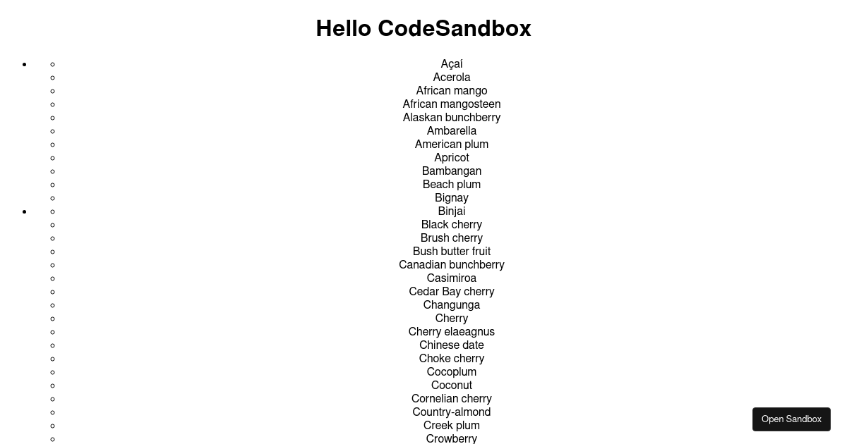 Array Of Array Codesandbox