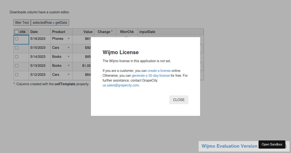 Vue2 Wijmo (forked) - Codesandbox