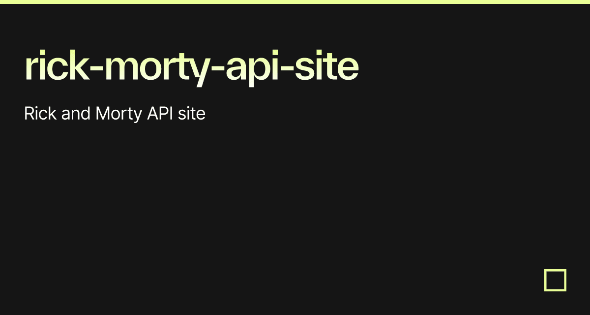 Rick Morty Api Site Codesandbox 