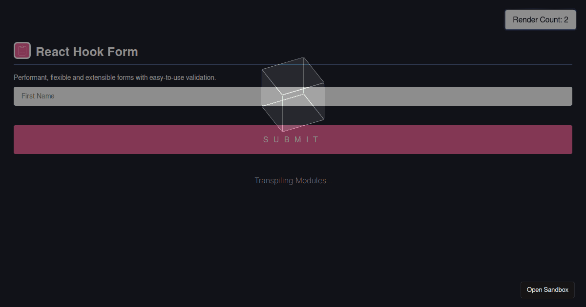 React Hook Form V7 (JS) Template - Codesandbox