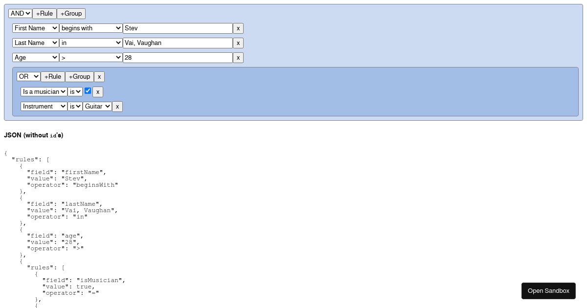 react-querybuilder-ci - Codesandbox