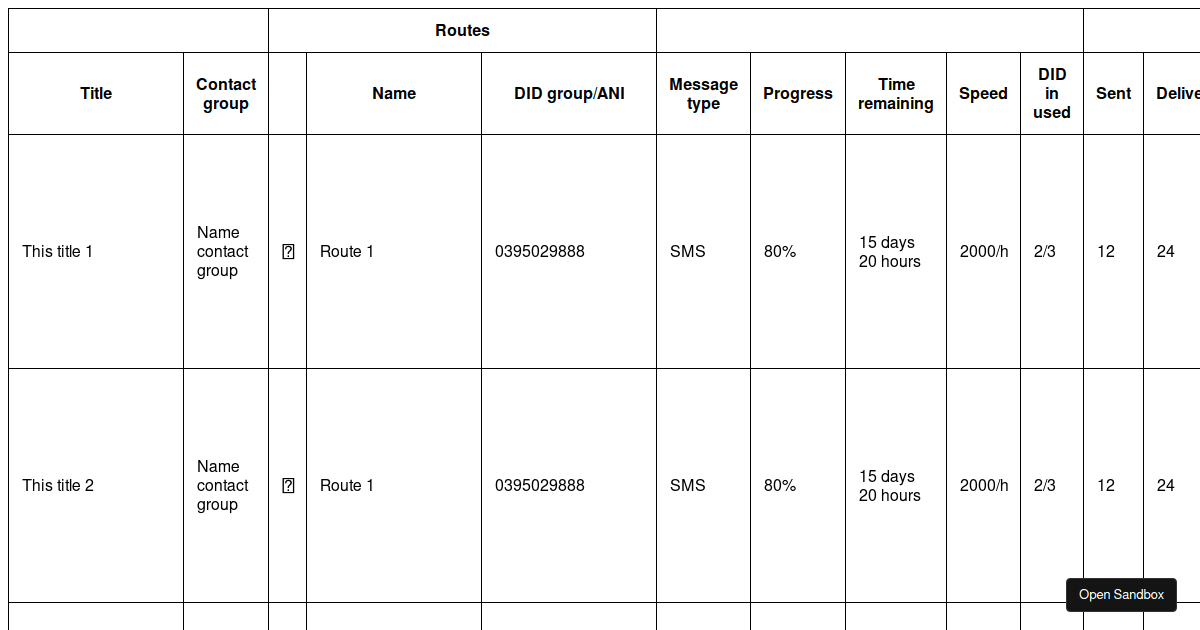 Build table with react viewport list - Codesandbox