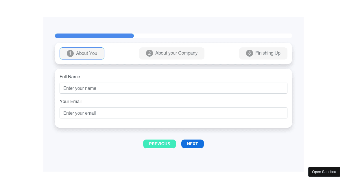 Vue Step Wizard Form With Validation Forked Codesandbox