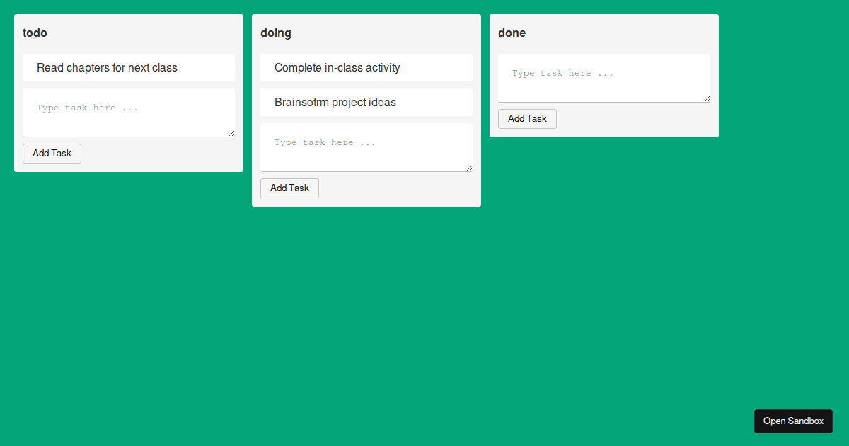 Task Board - Codesandbox