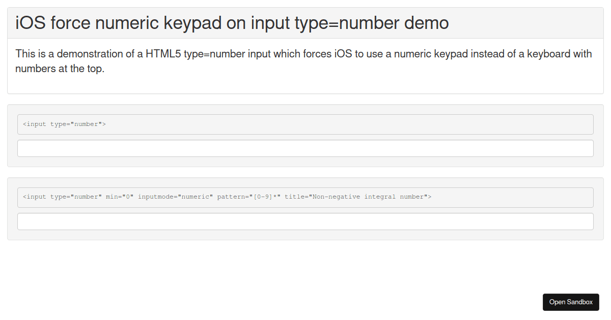Ios Force Numeric Keypad On Input Typenumber Demo Codesandbox