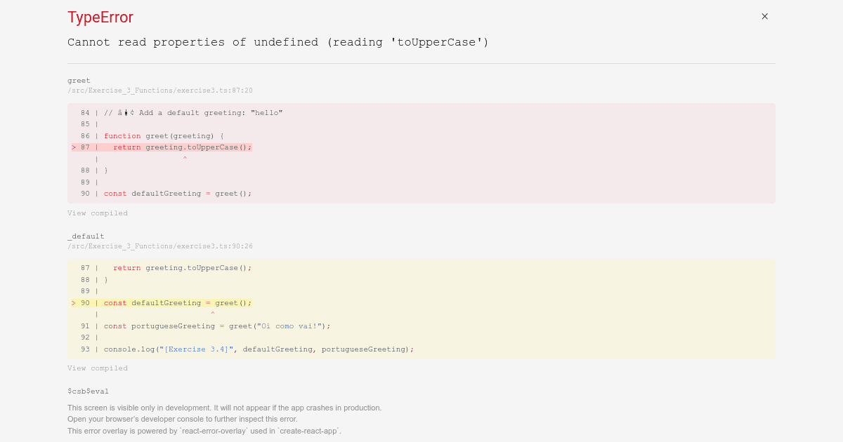 Typescript Exercices S7 Codesandbox