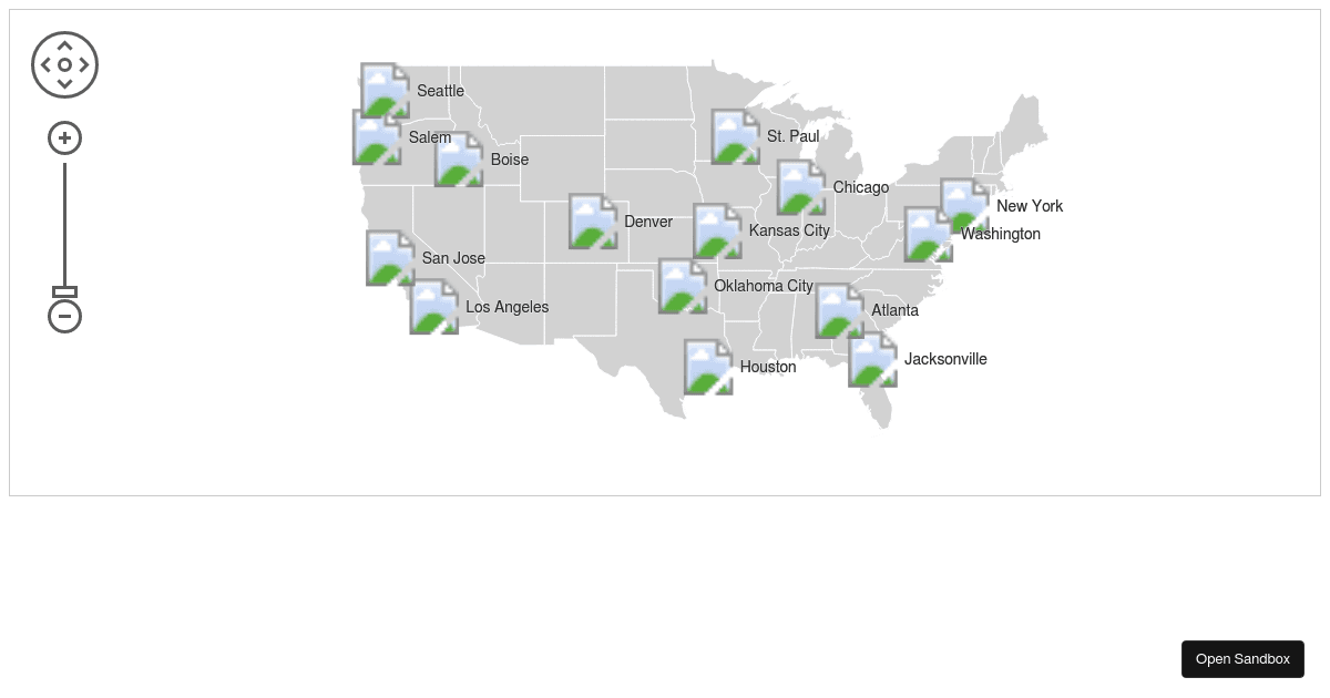 Image Markers - DevExtreme Vector Map - Codesandbox