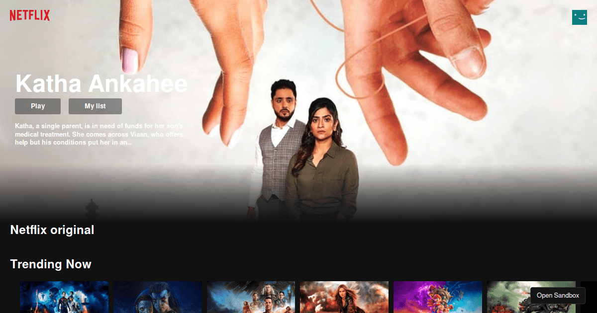 Netflix (forked) - Codesandbox