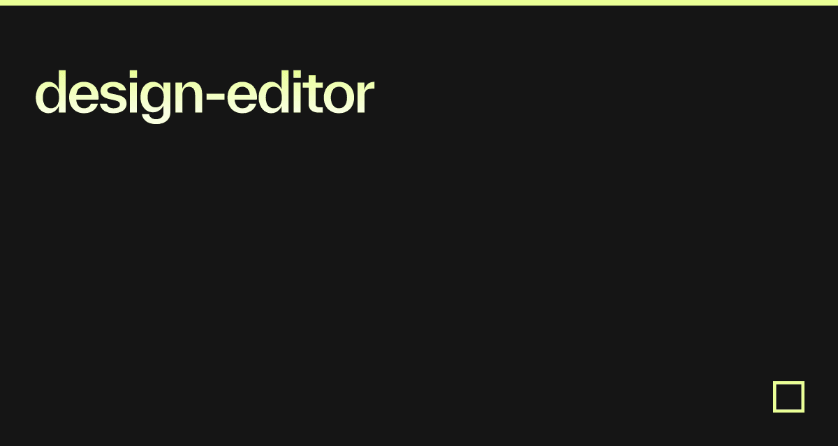 design-editor - Codesandbox