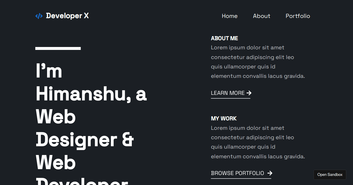 my-portfolio-app - Codesandbox