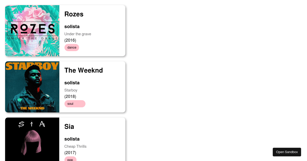 album starter (forked) - Codesandbox