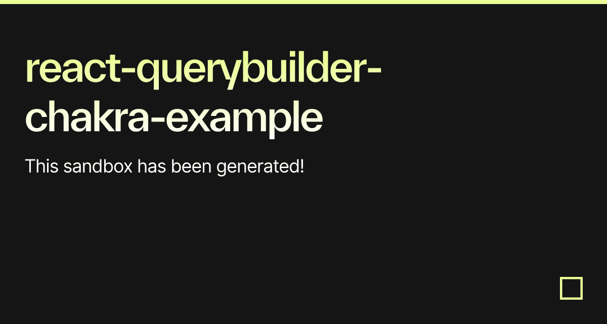 react-querybuilder-chakra-example - Codesandbox