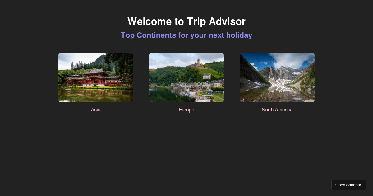 Trip Advisor - Codesandbox