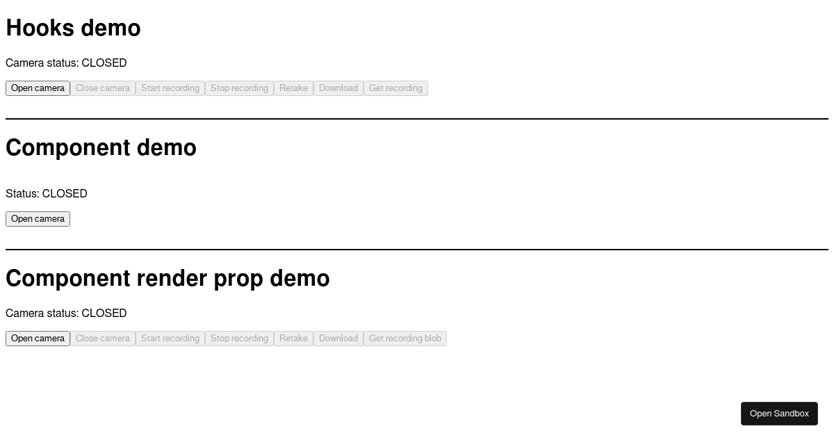 React Record Webcam demo (forked) - Codesandbox