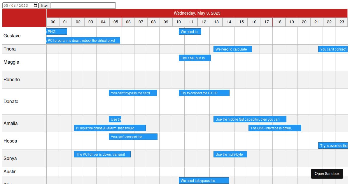 Timeline Demo - controlled visible time no scroll - Codesandbox