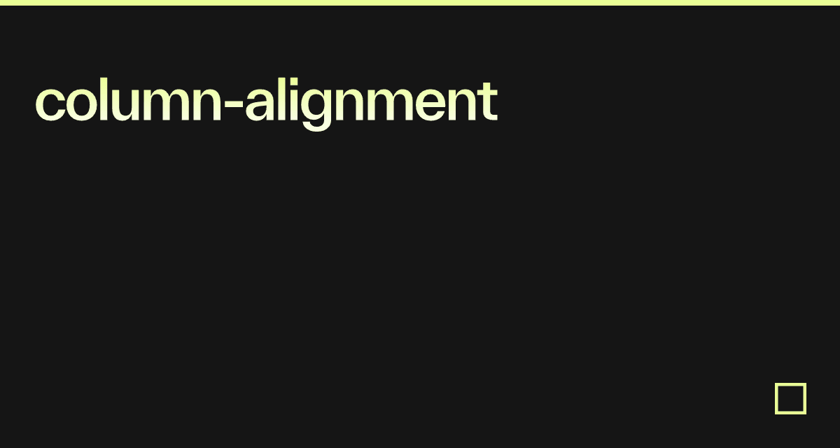 column-alignment - Codesandbox