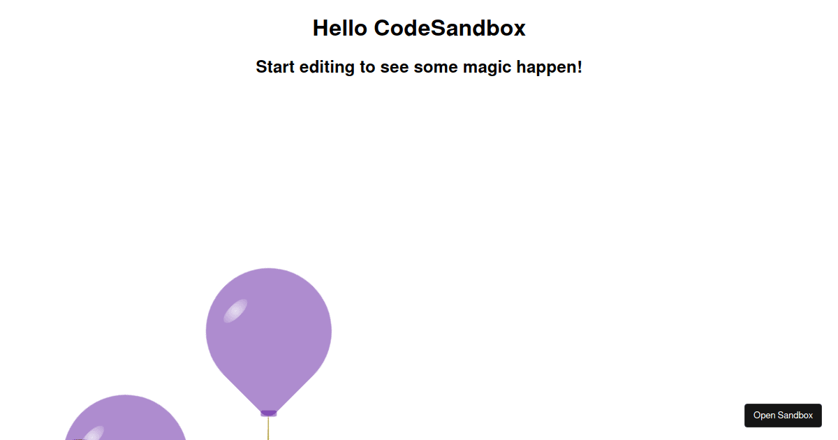 React Floating Balloons 7fxft Forked Codesandbox
