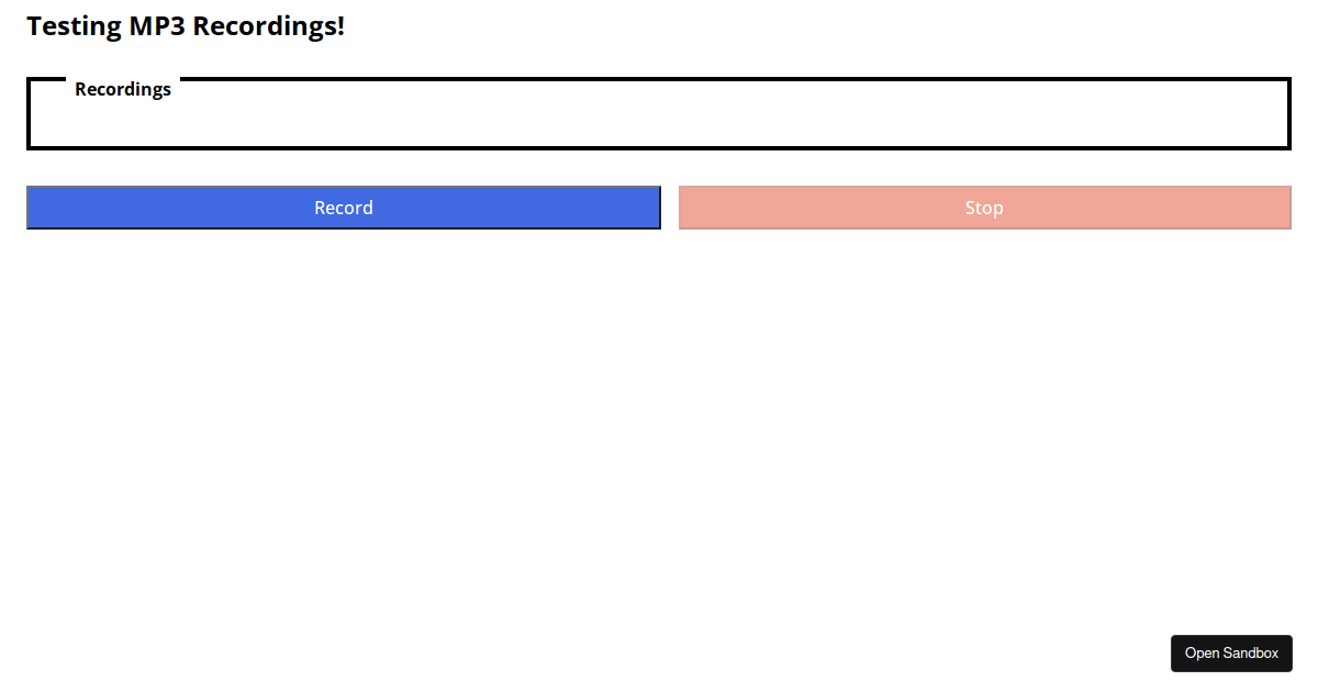 MP3 Microphone Recording Test - Codesandbox