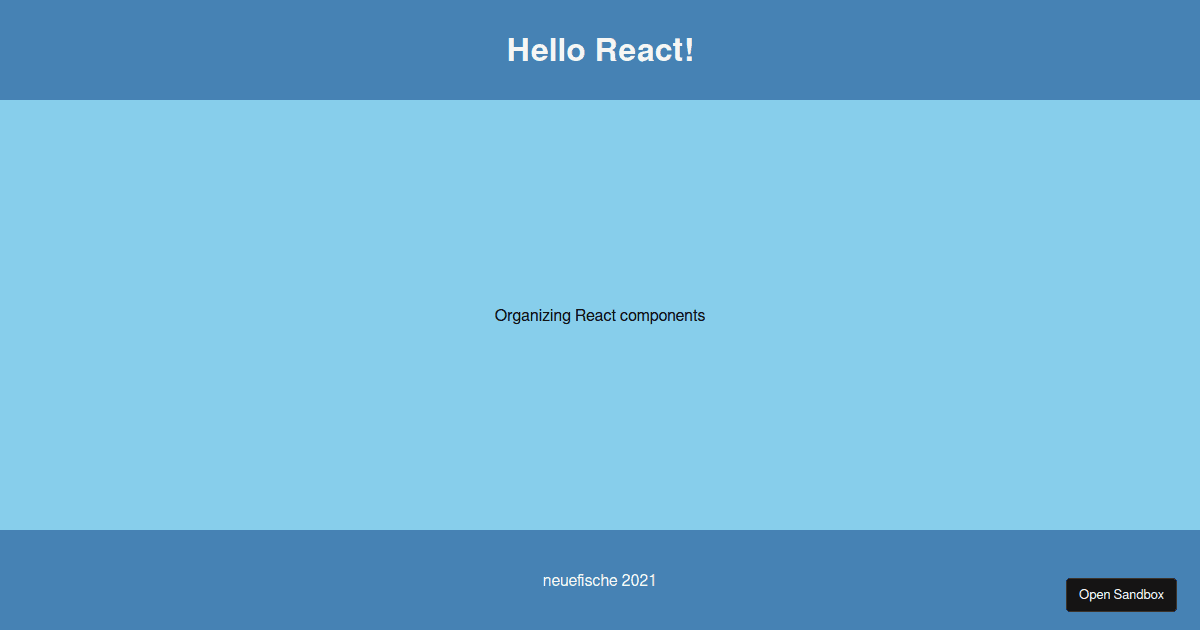 6 React Intro Code Organization Start Codesandbox