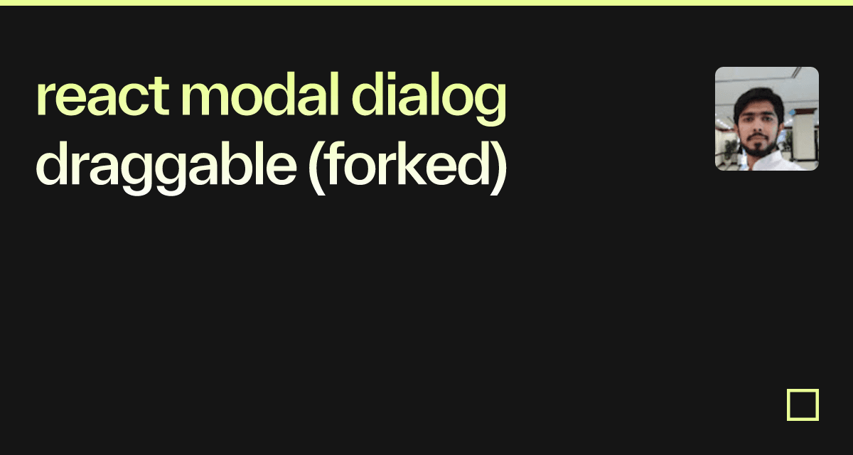 react modal dialog draggable (forked) - Codesandbox