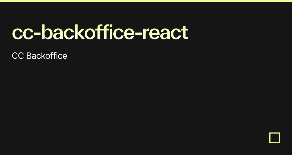 cc-backoffice-react - Codesandbox