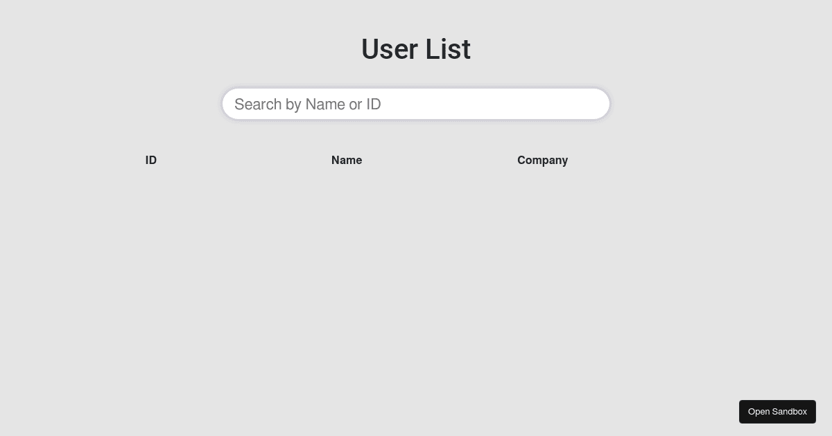 Users List - Codesandbox