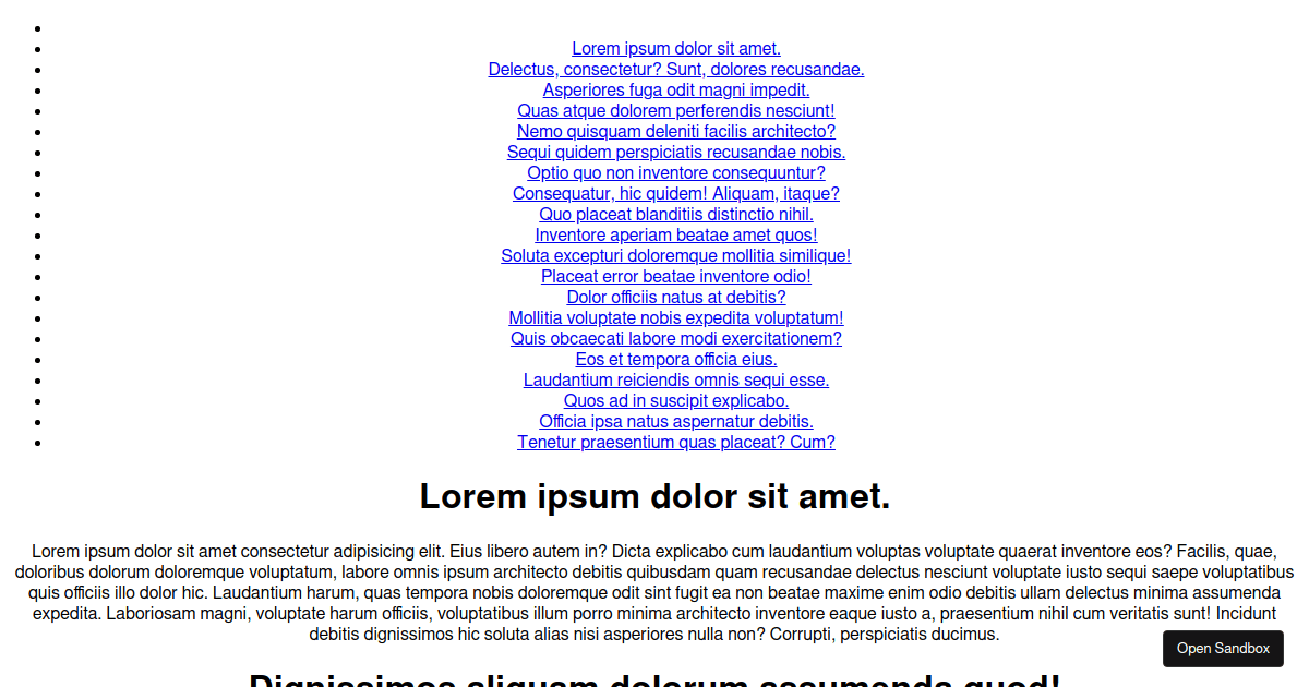 Intersection Observer Scroll Spy Codesandbox