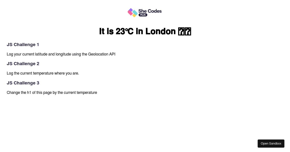 JavaScript Geolocation API (forked) - Codesandbox