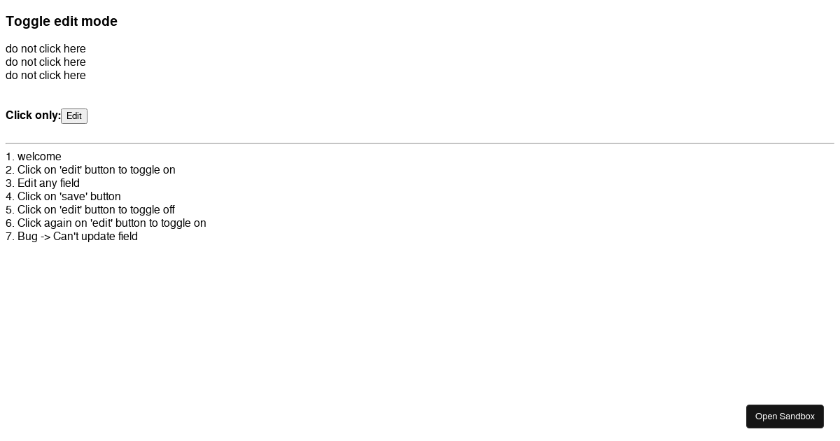 Toggle Edit Mode (forked) - Codesandbox