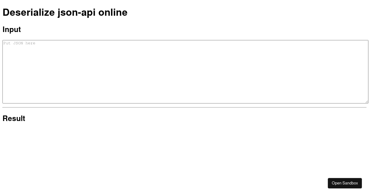 deserialize json-api online (forked) - Codesandbox