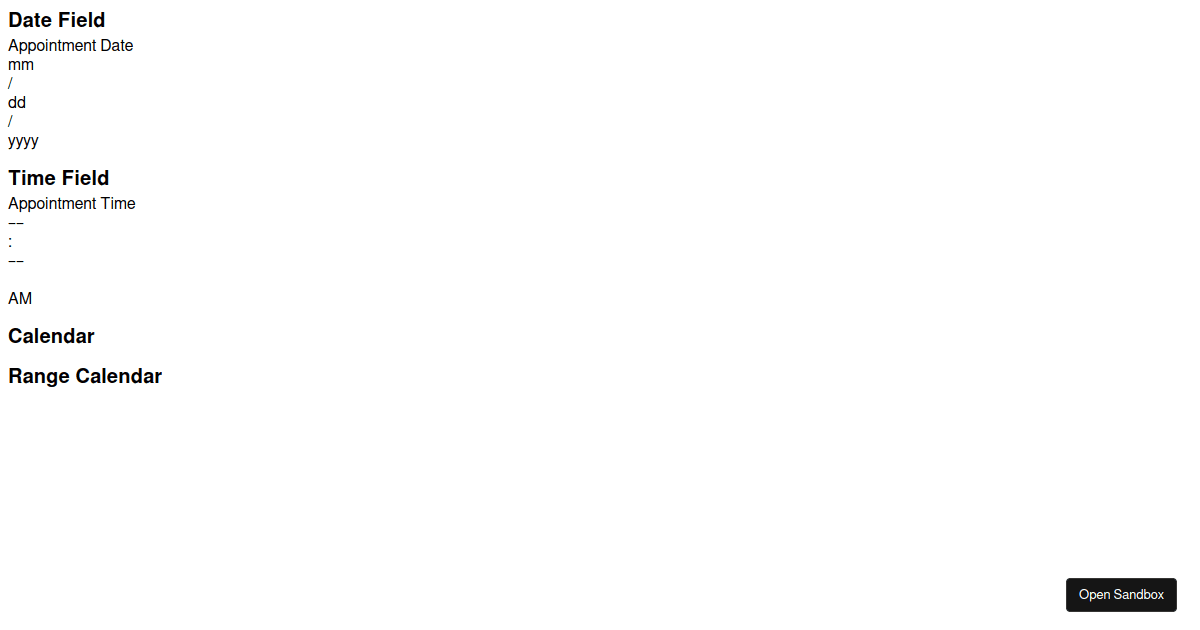 date picker draft - Codesandbox