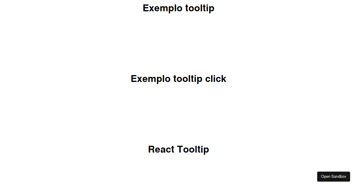 Exemplo tooltip React + Styled-Components - Codesandbox