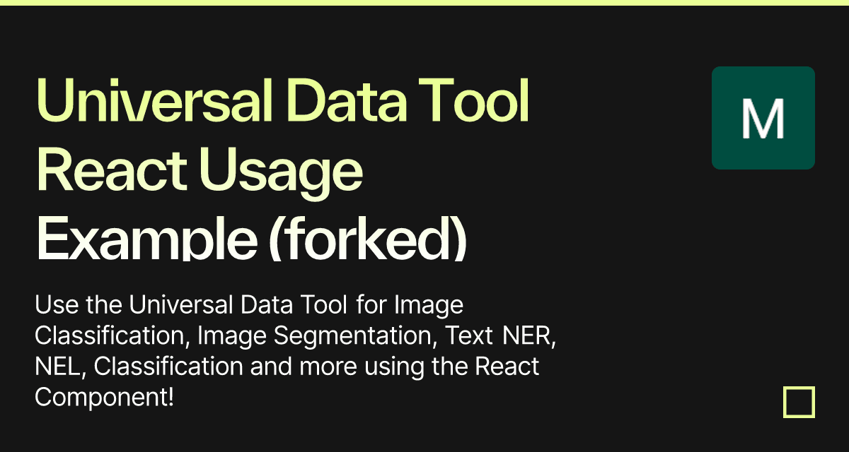 Universal Data Tool React Usage Example Forked Codesandbox