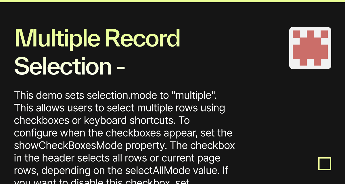 Multiple Record Selection Devextreme Data Grid Forked Codesandbox