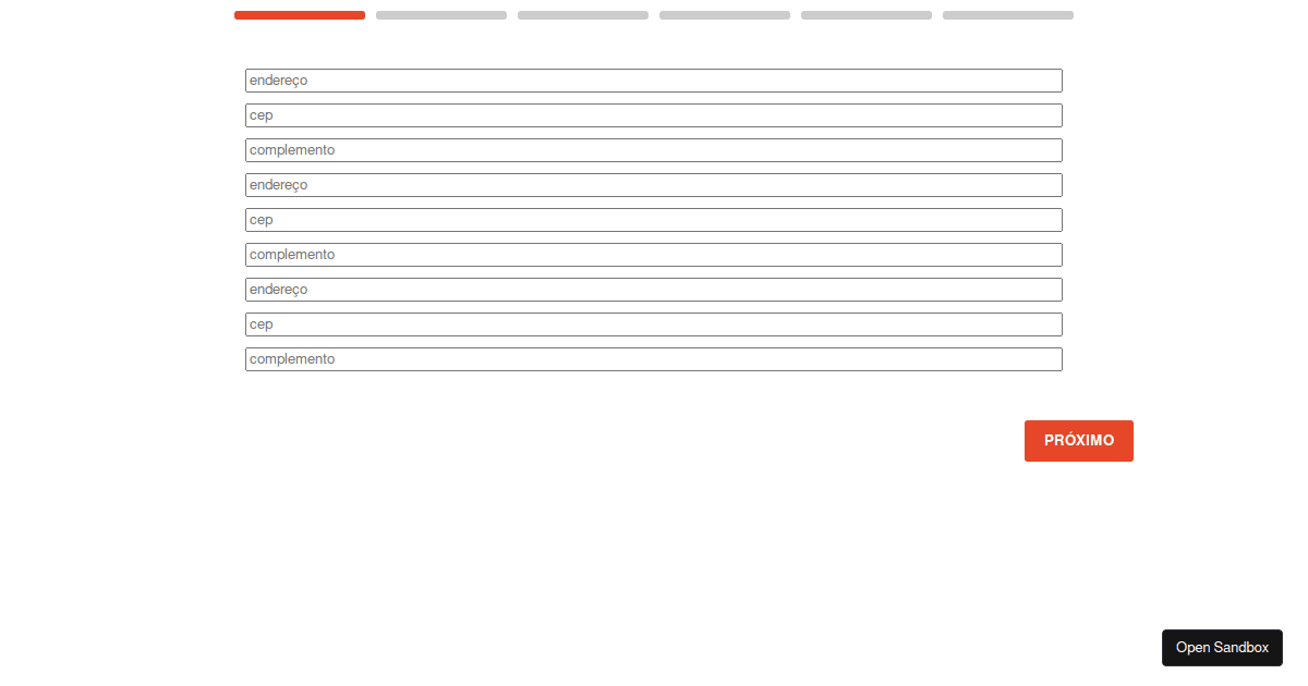 MultStepContainer without Animate - Codesandbox