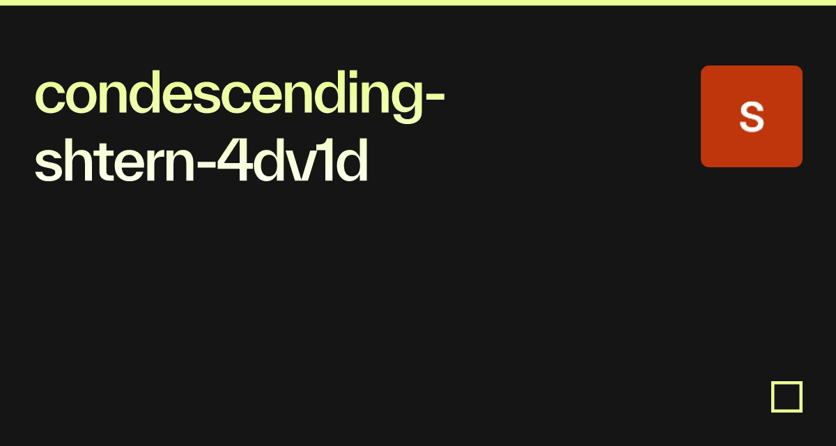 condescending-shtern-4dv1d - Codesandbox