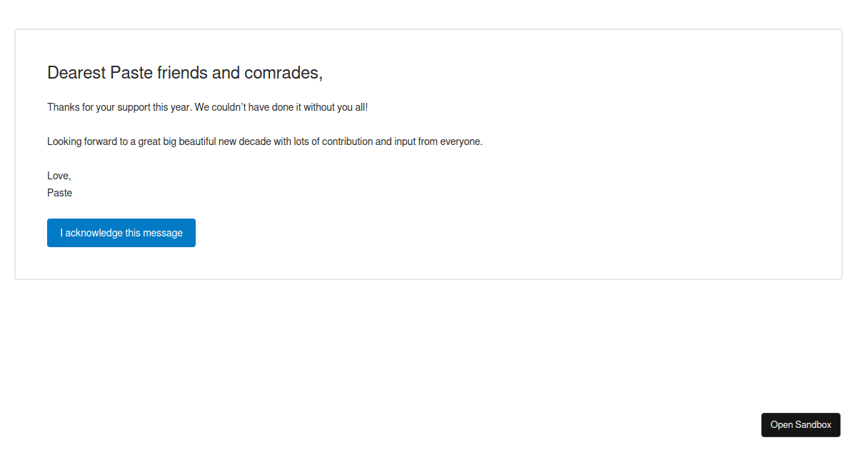 Paste Holiday Card - Codesandbox