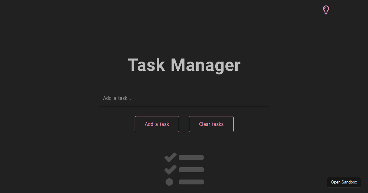 Task Manager Todo App - Codesandbox