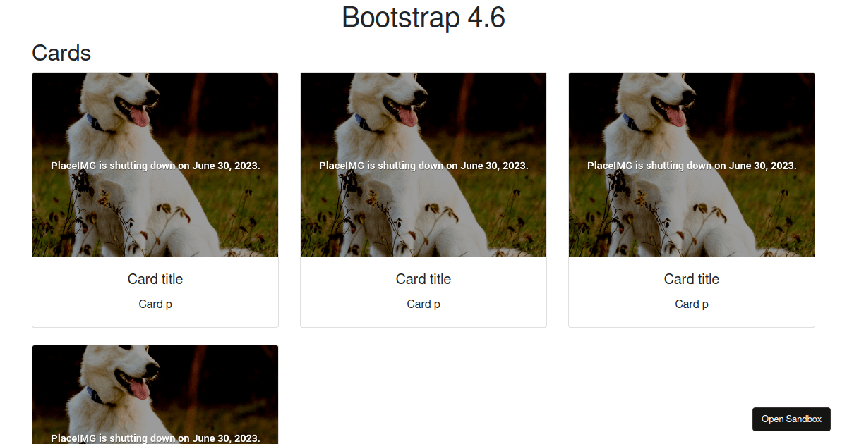 Bootstrap v4.6 - Codesandbox