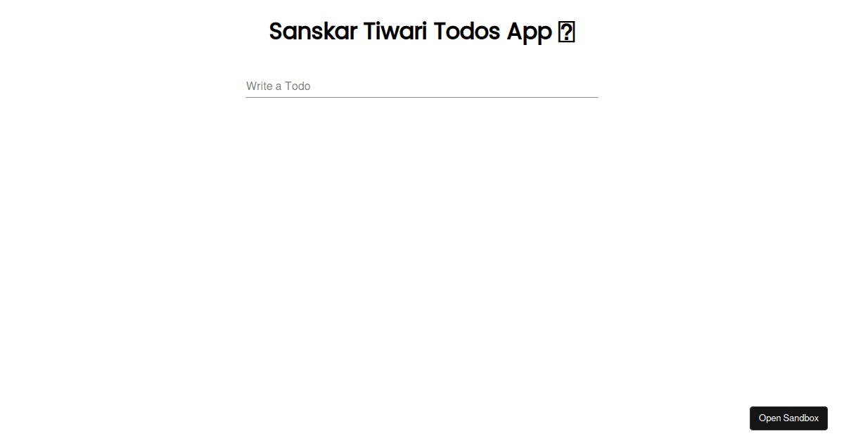 Todoapptutorial Codesandbox