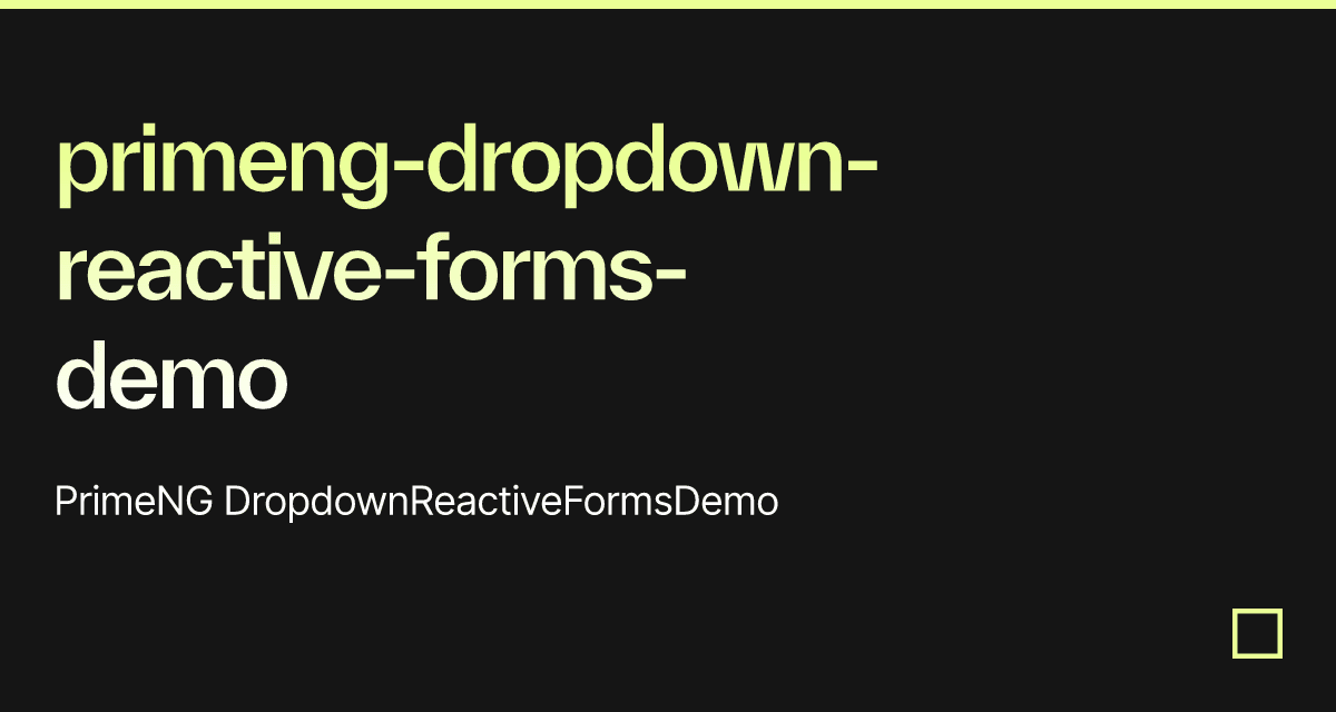 primeng-dropdown-reactive-forms-demo - Codesandbox