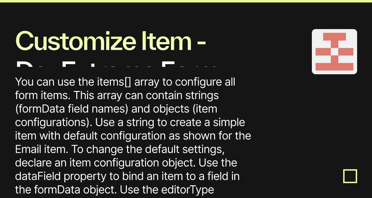 Customize Item - DevExtreme Form (forked) - Codesandbox