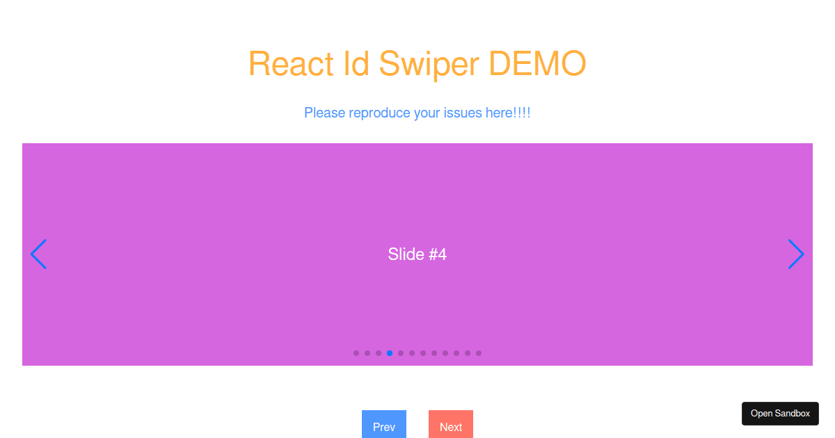 ReactIdSwiper - DEMO - Codesandbox