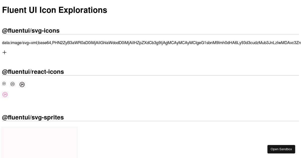 @fluentui/svg-icons Test - Codesandbox