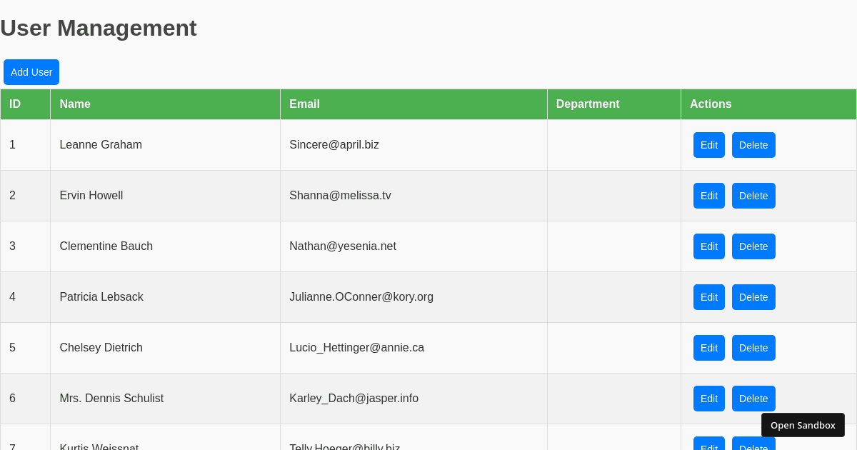 DashBoard - Codesandbox
