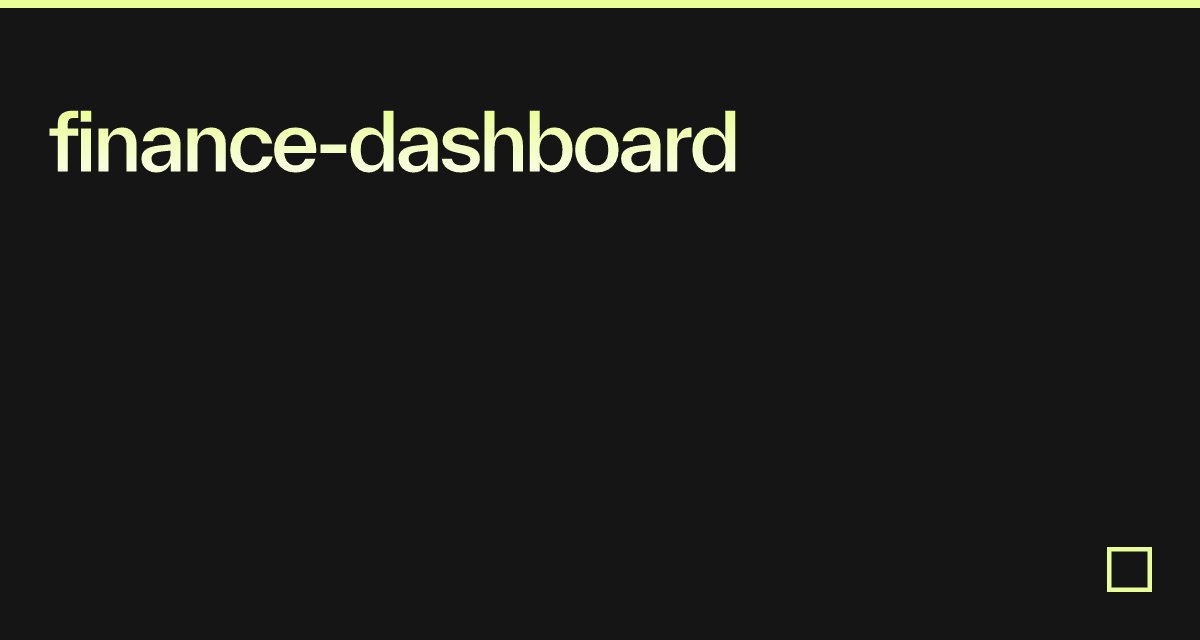 finance-dashboard - Codesandbox