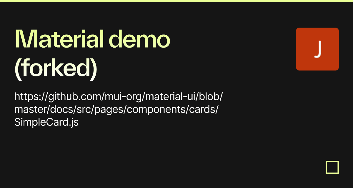 Material demo (forked) - Codesandbox