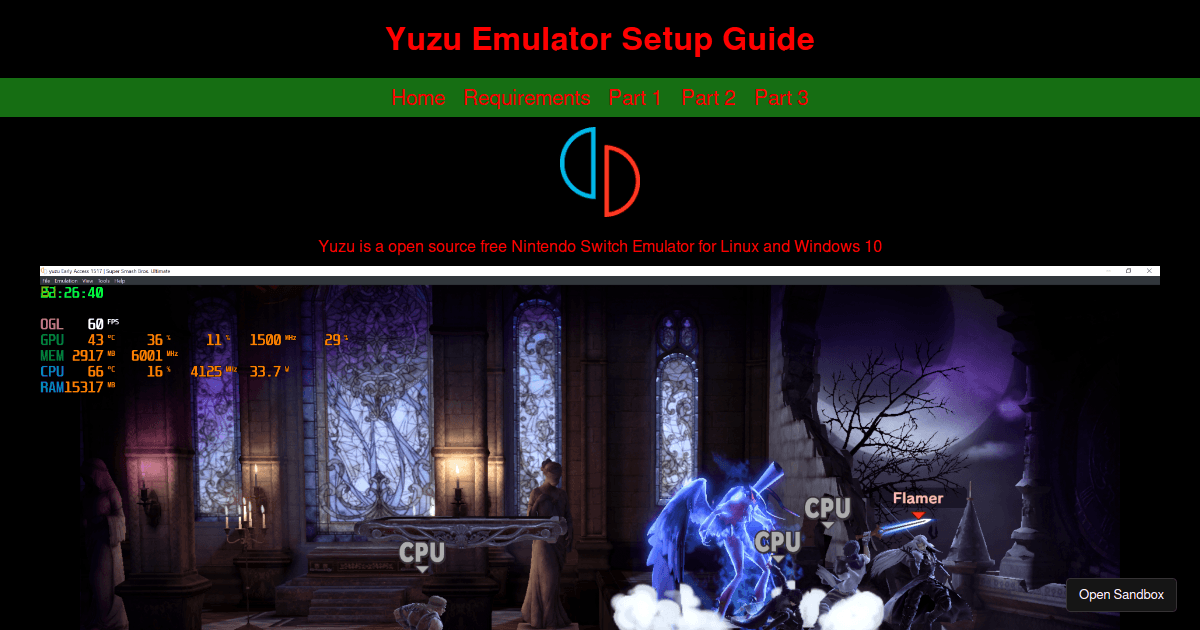 Own Website-Yuzu Setup - Codesandbox